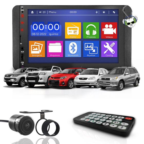 Kit Central Multimídia Universal Espelhamento Usb Mp5 2 Din Bluetooth Câmera de Ré Toyota Hilux ...