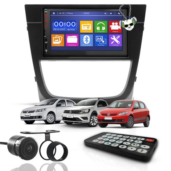 Kit Central Multimídia Universal Espelhamento Usb Mp5 2 Din Bluetooth Câmera de Ré Vw Volkswagen ...