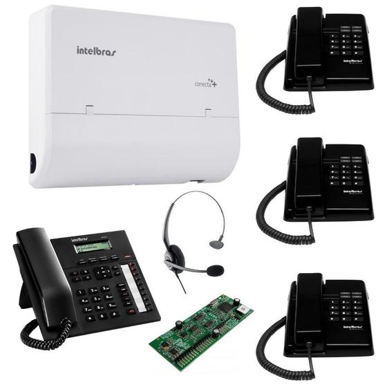 Kit Central Pabx 2 Linhas 4 Ramais Intelbras Tc 50 E Ti 830I - Kit PABX ...