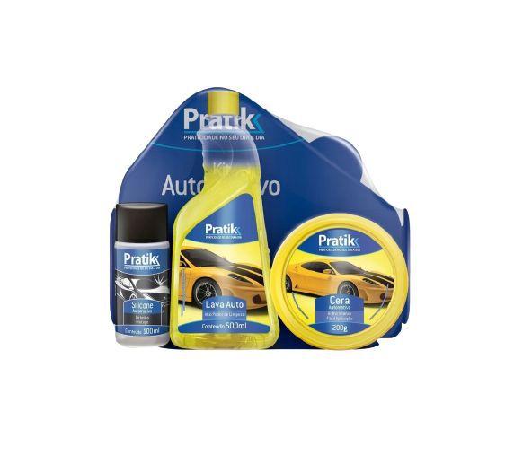 Kit Cera Automotiva Pratik Shampoo Silicone E Cera Polidora - Cera ...