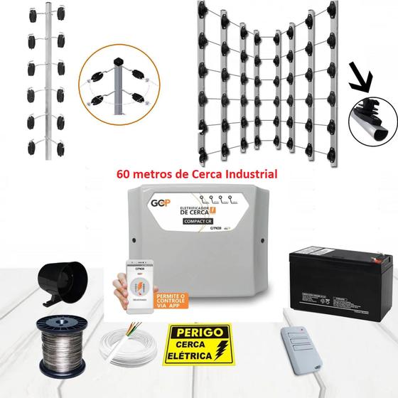 Kit Cerca Elétrica Industrial de 1 Metro e Central de Choque GCP 10 ...