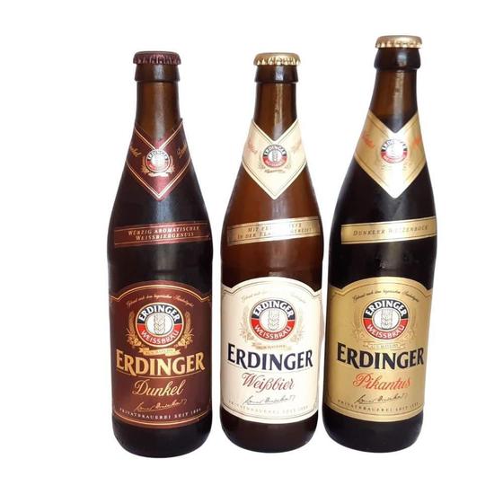 Kit Cerveja Importada Alemã Erdinger Weiss Dunkel Pikantus - Erdinger ...