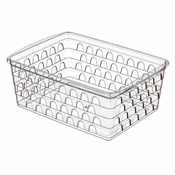 Kit Cesto Organizador Multiuso Extra Grande Transparente c/2 Unidades 11x20x29 - UNINJET - Cesta ...