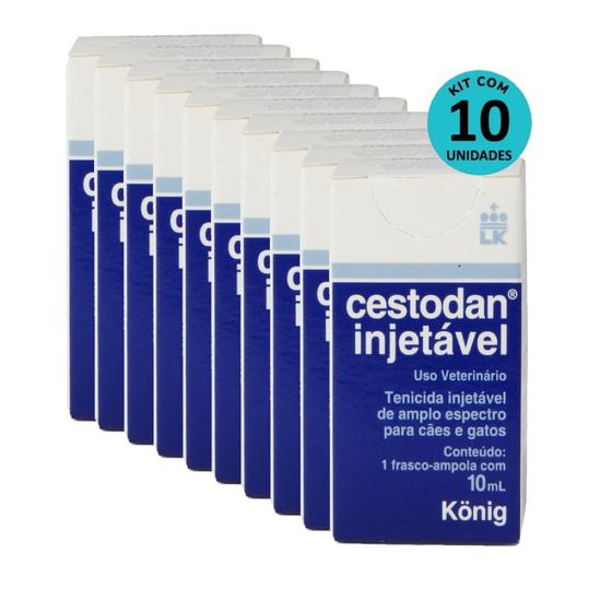 Kit Cestodan Injetável König 10ml- com 10 unidades - Konig - Vermífugo ...
