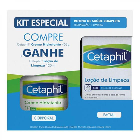 Kit Cetaphil Creme Hidratante 453G E Loção De Limpeza 120Ml ...