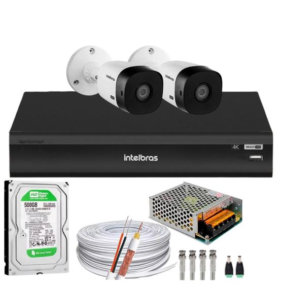 Kit Cftv 2 Câmeras Segurança Intelbras Dvr 8 Canais imhdx 5108 Com Hd ...