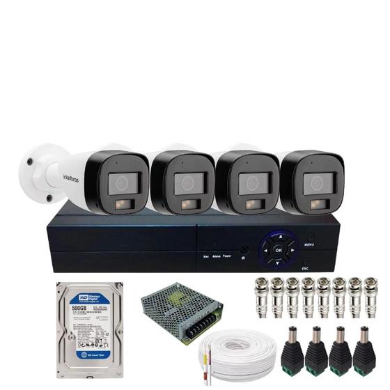 Kit Cftv 4 Câmera De Segurança Intelbras Vhd 3220b Full Color Com Áudio ...