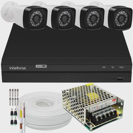 Kit Cftv 4 Câmera Segurança Full Hd 2mp Dvr Intelbras Top - Intelbras ...