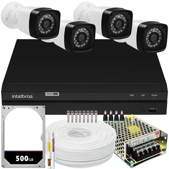 Kit Cftv 4 Cameras Full Hd 1080p 2mp Dvr Intelbras Mhdx 1104 ...