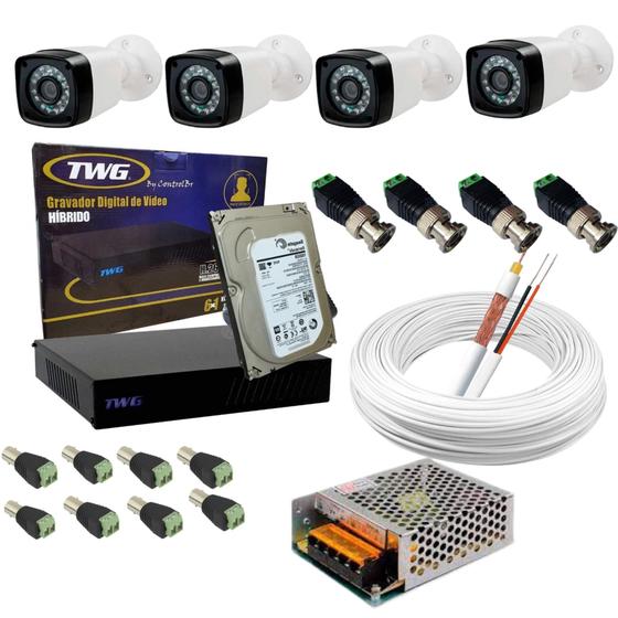 Kit Cftv 4 câmeras segurança com HD completo para instalação - TWG ...
