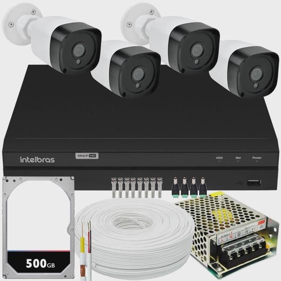 Kit Cftv 4 Cameras Segurança Full Hd 1080p Dvr Intelbras 4ch ...