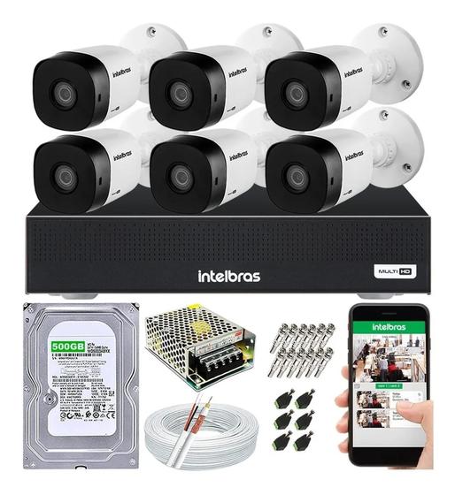 Kit Cftv 6 Câmeras Multi Hd Dvr 8 Canais Intelbras - Gravador de Vídeo ...
