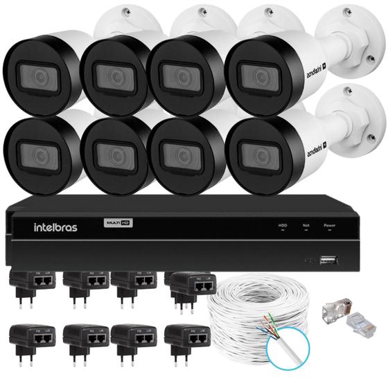 Kit Cftv 8 Câmeras Ip Intebras 1130b Poe Nvd Intelbras 1408 - Câmera IP ...