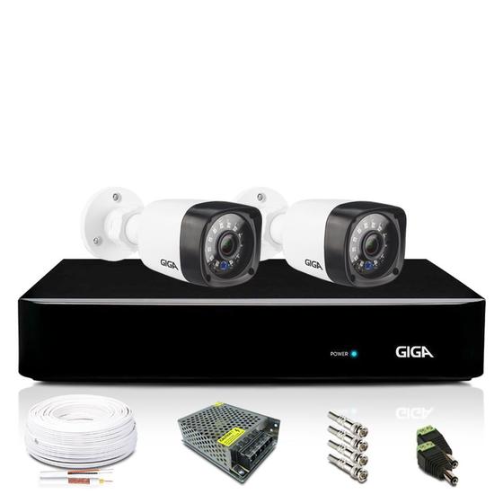 Kit CFTV Giga Full HD 2 Câmeras Bullet 1080p HVR 4 Canais - Giga ...