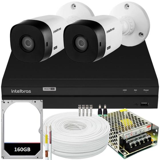 Kit Cftv Intelbras 2 Câmeras Segurança Full Hd 1220b 2mp 1080p Dvr ...