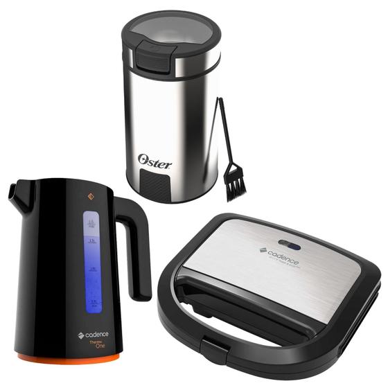 Kit Chaleira Elétrica Thermo On 1,7L Moedor De Café Inox 2 Lâminas Em ...