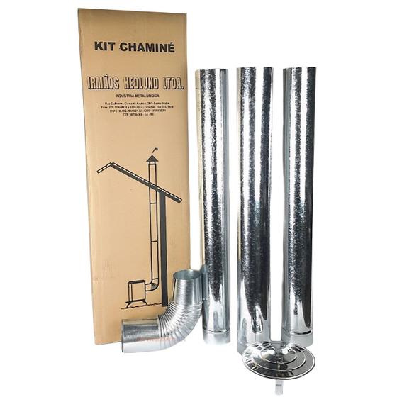 Kit Chaminé Em Aço Galvanizado Com 110mm Para Casa Fogão a Lenha ...