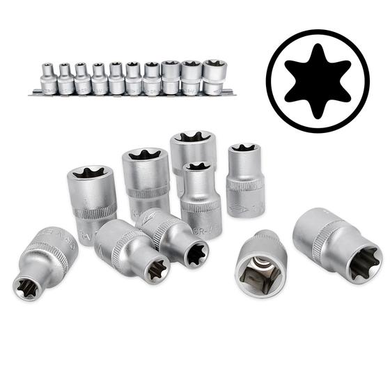 kit Chave Torque Tork 1/2 pol E-Torx 10 Pcs cromo vanádio - Corneta ...