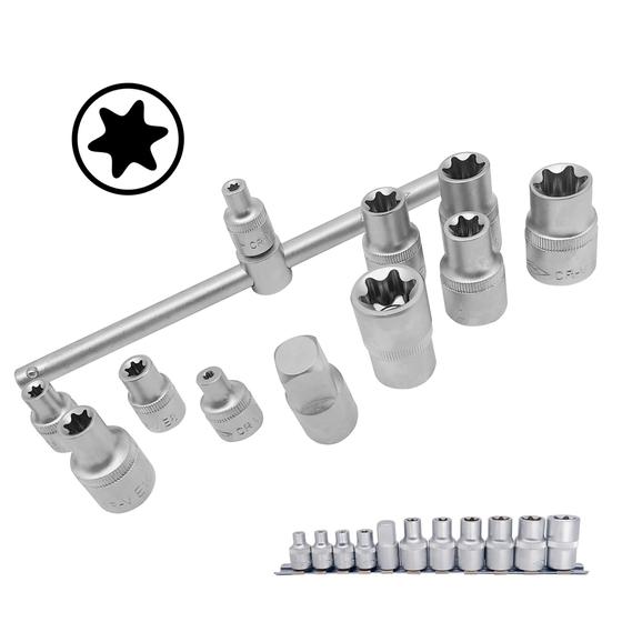 Kit Chave Torque Tork E-Torx 1/2 e 3/8 pol C/ Cabo de Força - Corneta ...