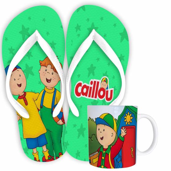 Kit Chinelo e Caneca de Plástico Rígido Caillou Temático Desenho ...