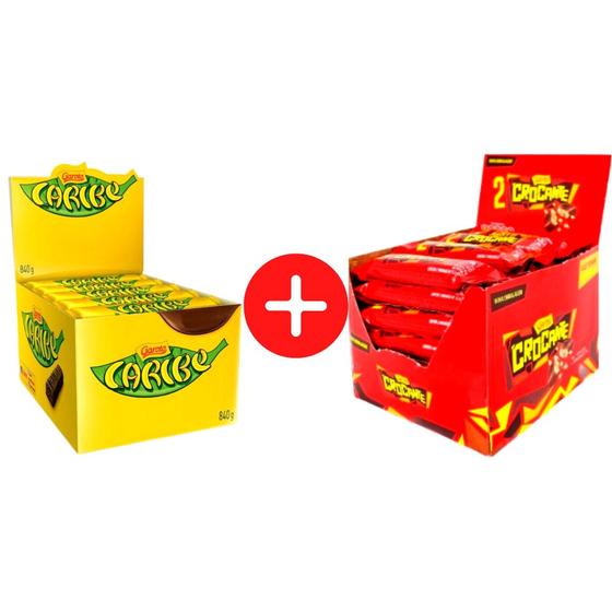 Kit Chocolate Caribe + Crocante GAROTO - 2 Caixas - Chocolate / Barra ...