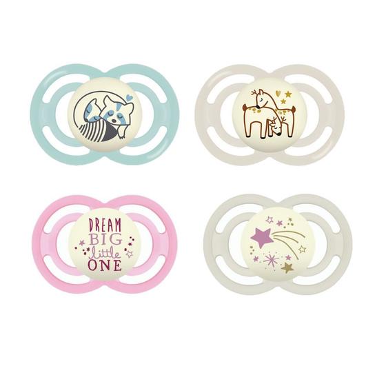 Kit chupetas mam perfect night 6+ meses brilha escuro tamanho 2 bico ...