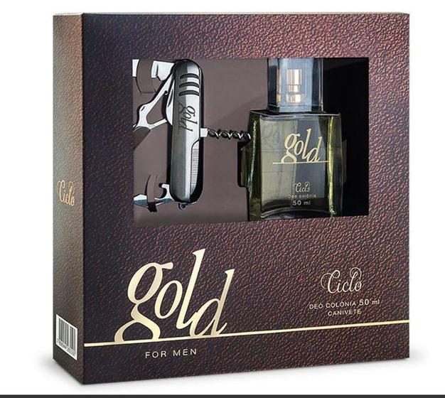 Kit ciclo deo colônia gold masculina + canivete - Ciclo Cosméticos ...
