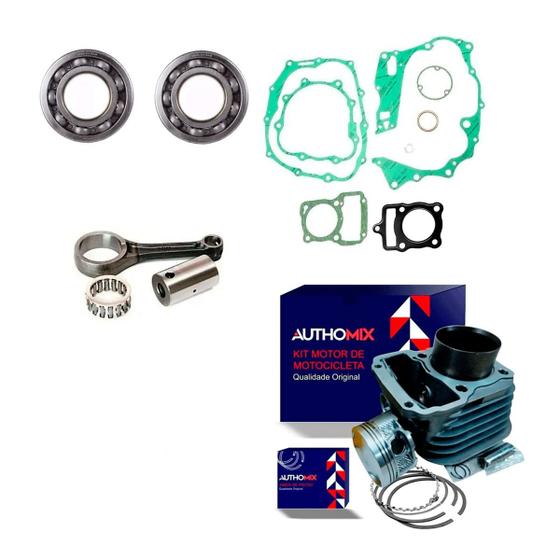 Kit Cilindro pistao Biela Motor Cg Fan Titan 125 02/2008 - AUTHO MIX ...