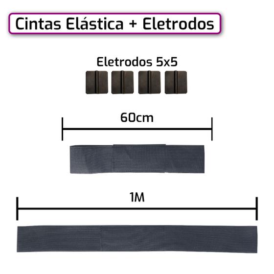 Kit Cinta Elástica Para Eletrodos Com 4 Eletrodos + 2 Cintas - MedSam ...