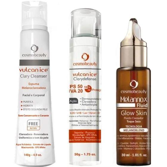 Kit Clareador de Melasma Vulcan Ice + Glow Skin Cosmobeauty - Clareador Corporal - Magazine Luiza