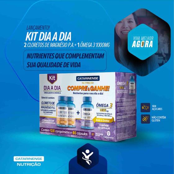 Kit Cloreto de Magnesio 120 cps e Omega 60 cps Catarinense Pharma - Cloreto de Magnésio ...