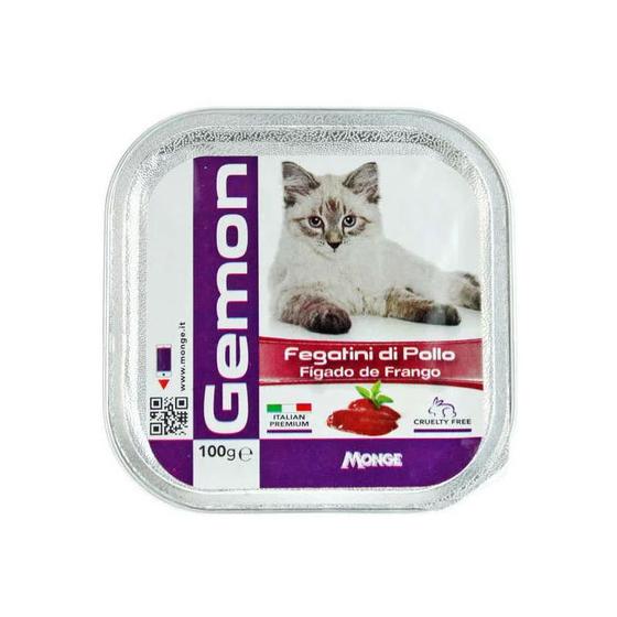 Kit Cm 5 Un De Ração Úmida Gemon Patê Para Gatos Sabor Fígado De Frango ...