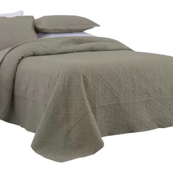 Kit Cobre Leito Cama King Liso Colcha Dupla Face Luxo Provence Rozac 3 ...