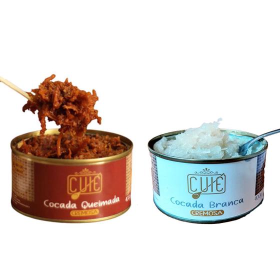 Kit Cocada Branca e Cocada Queimada Cremosa Mineira Cuié de Minas Lata ...