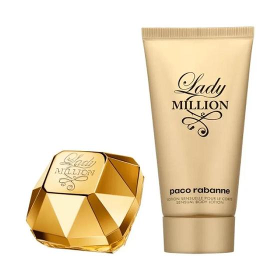 Kit coffret lady million feminino eau de parfum + body lotion - Paco ...