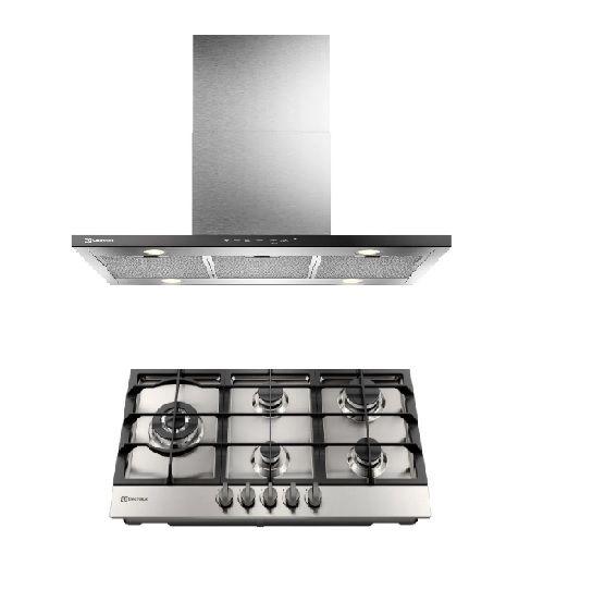 Kit Coifa de Ilha Electrolux 90cm Inox (CE9IF) + Cooktop 5 Bocas ...