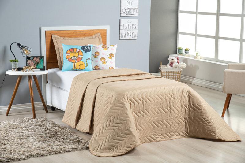Kit Colcha Cobre Leito Solteiro Porta Travesseiros + Almofadas Cheias Estampas Infantil - Home ...