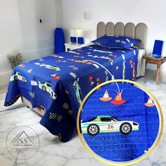 Kit Colcha Infantil Solteiro Dupla Face Bouti Estampado Para Cama Box ...