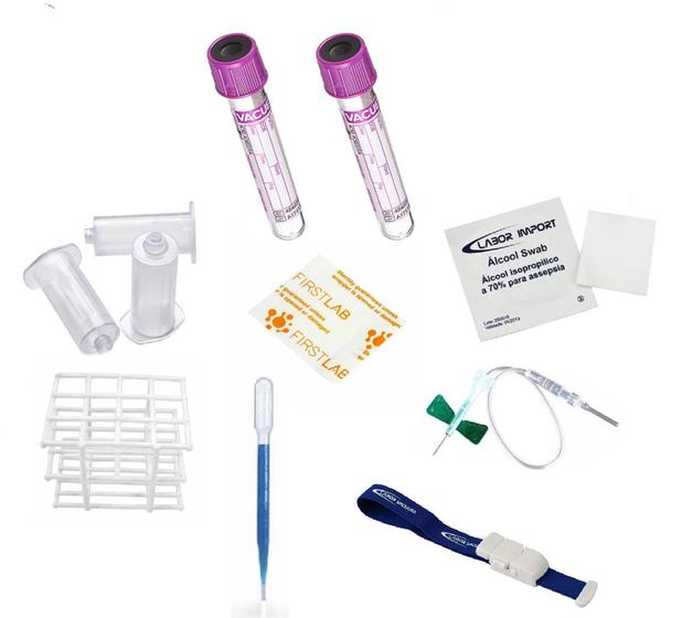 Kit Coleta Sangue Vácuo Tubos Tampa Roxa 4ml Edta - VACUETTE - Tubo de ...