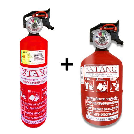 Kit com 02 Extintores Automotivos ABC 01kg - Universal + Gordinho (val ...