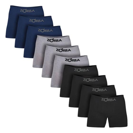 Kit com 10 Cuecas Box Masculino Algodão Boxer Confortável Zorba 781 ...