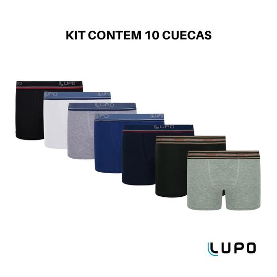 Kit Com 10 Cuecas Boxer Box Kids Lupo Infantil Algodão Cotton Original ...
