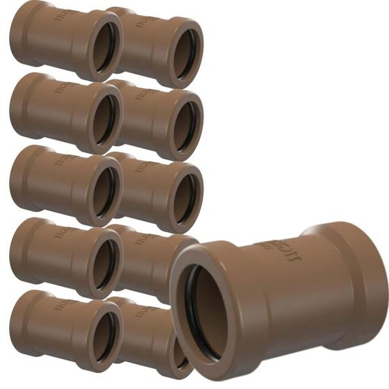 Kit Com 10 Luva De Correr PVC Marrom Com Aneis Para Canos Tubos Água ...