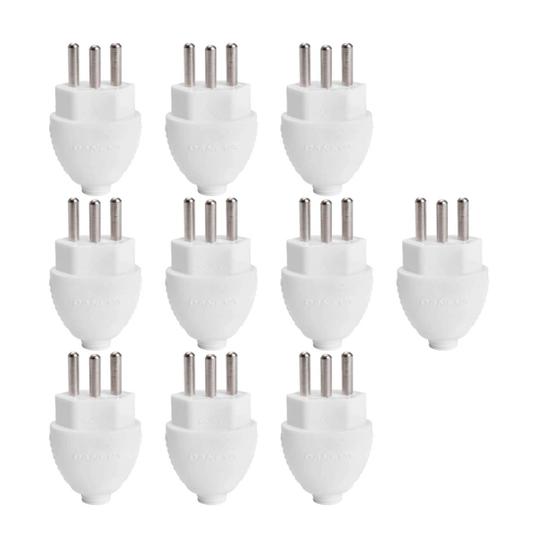 Kit com 10 Plug Macho 10A 2P+T Desmontável Bivolt Branco DN1594 Legrand ...