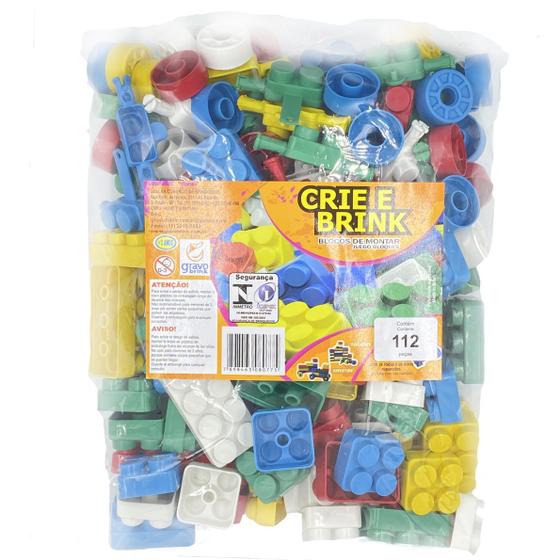 Kit Com 112 Peças Blocos De Montar Crie e Brink - Gravobrink ...