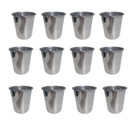 Kit com 12 Copos Cônico em Aluminio Polido 8 cm 310ml - GUIMA - Copos - Magazine Luiza