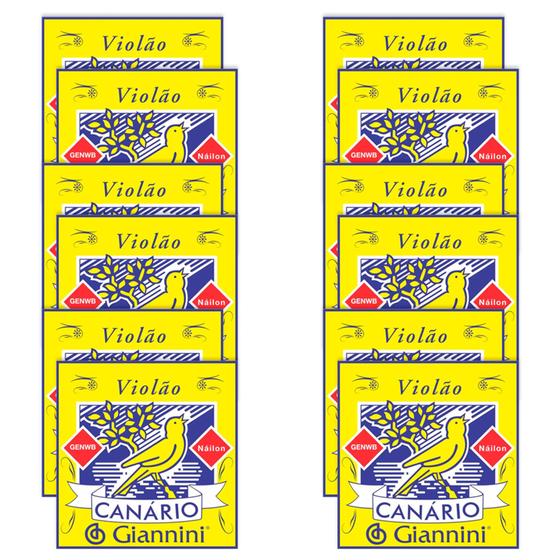 Kit Com 12 Cordas Violão Nylon Canário Com Bolinha Genwb - GIANNINI ...