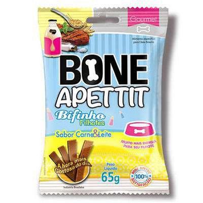 Kit com 15 bifinho bone apettit filhote carne e leite 65g - Bifinhos e ...