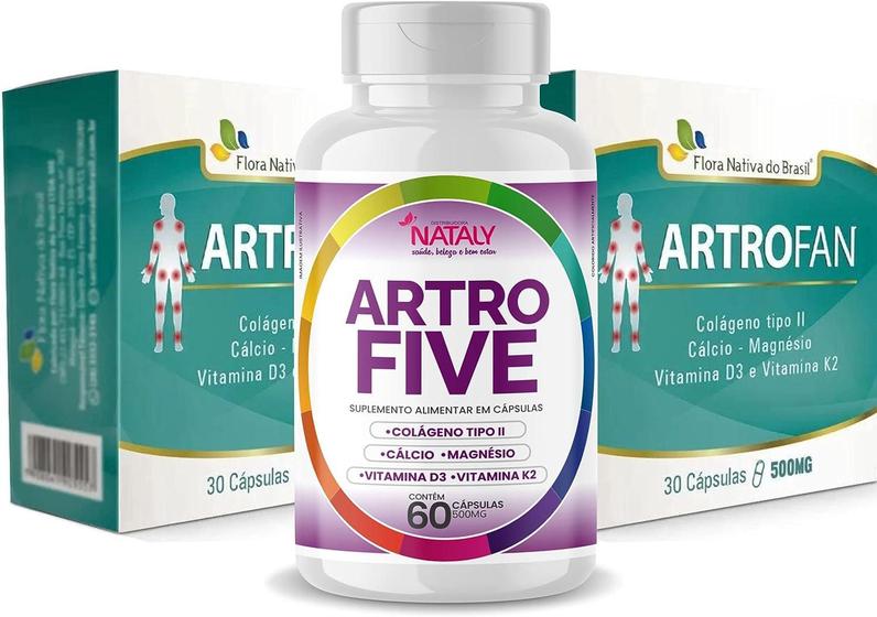 Kit Com 2 Artrofan 30 Capsulas de 500mg Flora Nativa + 1 Artrofive 60 ...