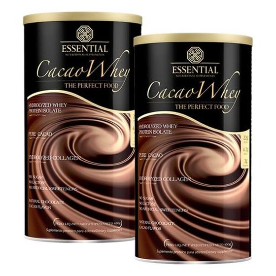 Kit com 2 Cacao Whey 450g Essential - Essential Nutrition - Whey ...